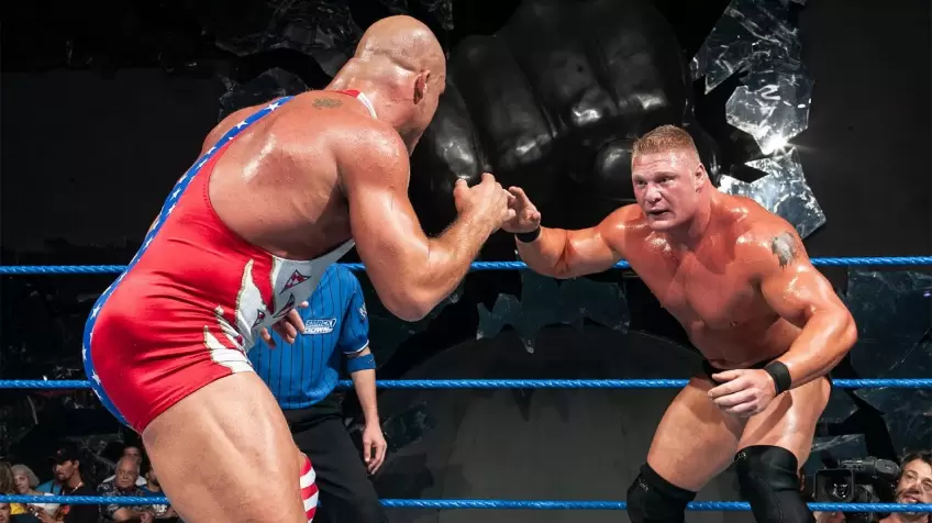 Brock Lesnar On Shooting Star Press Vs Kurt Angle